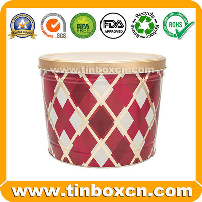 Customized 0.5/1/2/3.5/6.5 Gallon Metal Tin Food Container Popcorn Bucket