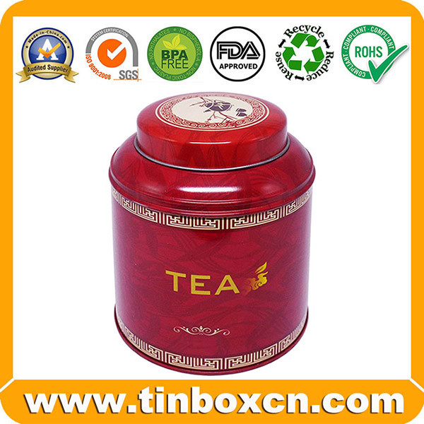 Customize round tea canister metal tea tin with food grade for packaging box