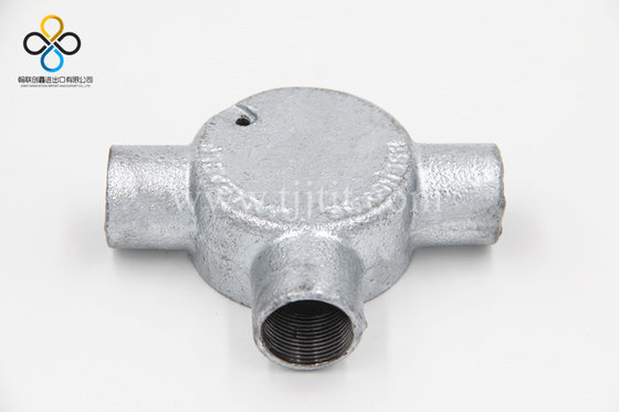 China Electrial wiring accessories hot dip galvanized malleable cast iron conduit circlar box L504 three-way tee way supplier