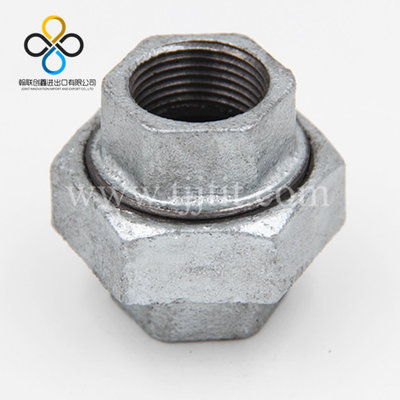 340 Hot dip galvanized malleable cast iron pipe fitting hexagon unions conical joint iron to iron seat  made in china supplier