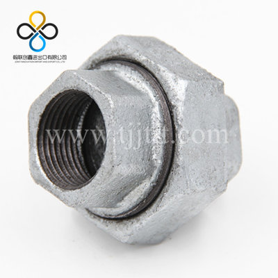 340 Hot dip galvanized malleable cast iron pipe fitting hexagon unions conical joint iron to iron seat  made in china supplier