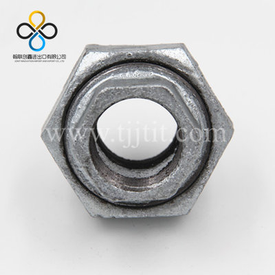 340 Hot dip galvanized malleable cast iron pipe fitting hexagon unions conical joint iron to iron seat  made in china supplier