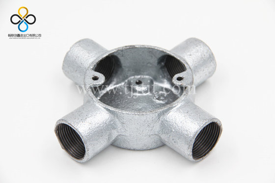 Electrial wiring accessories hot dip galvanized malleable cast iron conduit circlar box L105 crossess intersection supplier