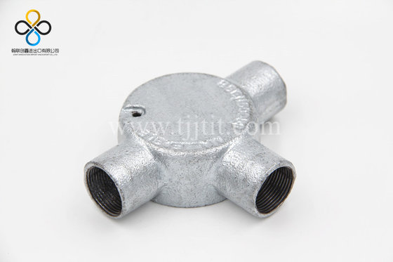 Electrial wiring accessories hot dip galvanized malleable cast iron conduit circlar box L504 three-way tee way supplier