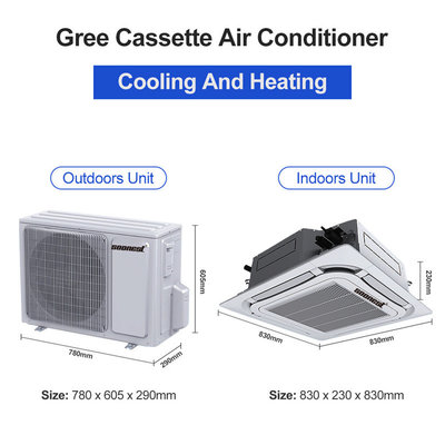 Low Noise Ceiling Cassette Air Conditioner Cooling System Air Cooler Indoor Ductless Mini Split Air Conditioner And Heat Pump
