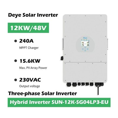 In Stock Deye SUN-12K-SG04LP3-EU 8Kw Single Phase Hybrid Solar Inverter Deye Solar Hybrid Three Phase Solar Inverter