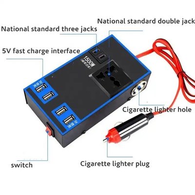 Inverter Multiple Car Charger Power Inverter 12V 1500 Watts Car Power Inverter 1500W For Car Us St