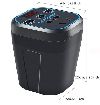 Car Power Inverter Pure Shine Car Inverters Converters 12V 24V To 110V 220V  Power Inverter Dc 12V To Ac 220V For Car Cupholder
