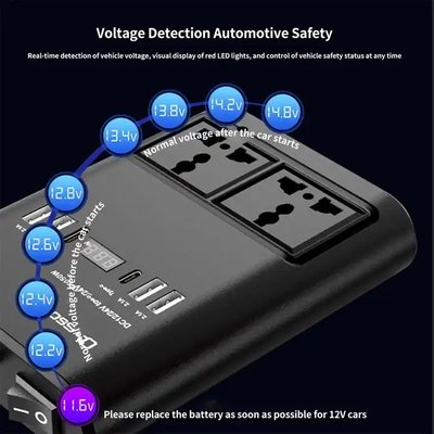 Dc 12V 24V To Ac 220V 150W Car Power Inverter  Electric Car Accessories Interior Accessories For Cars