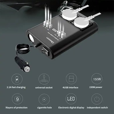 Dc 12V 24V To Ac 220V 150W Car Power Inverter  Electric Car Accessories Interior Accessories For Cars