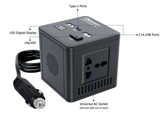 150W Car Inverter 12V 24V To 220V Car Build-In Car Inverter #Car Goods #Car Supplies #Car Goods
