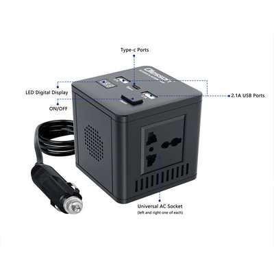 150W Car Inverter 12V 24V To 220V Car Build-In Car Inverter #Car Goods #Car Supplies #Car Goods
