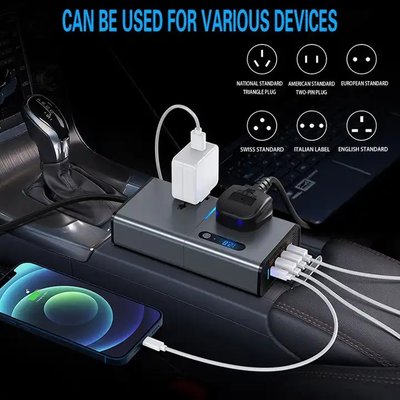 200W Car Power Inverter Dc 12V 24V To 110V 220V Ac Car Char Power Inverter With Usb Charger Power Inverter Ac Car Charger