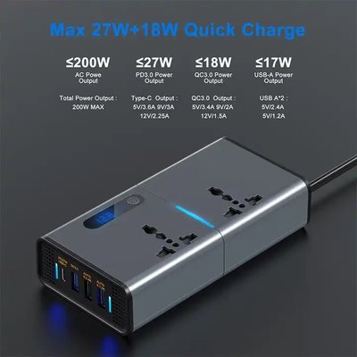 200W Car Power Inverter Dc 12V 24V To 110V 220V Ac Car Char Power Inverter With Usb Charger Power Inverter Ac Car Charger