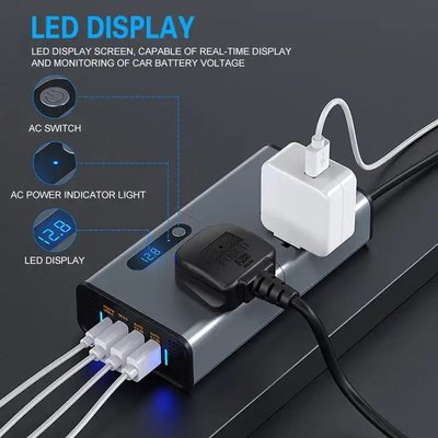 200W Car Power Inverter Dc 12V 24V To 110V 220V Ac Car Char Power Inverter With Usb Charger Power Inverter Ac Car Charger