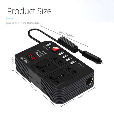 Factory Price Car Battery Inverter Digital Display Car Inverter 300W High Power Charger Modified Sine Wave Inverter Car