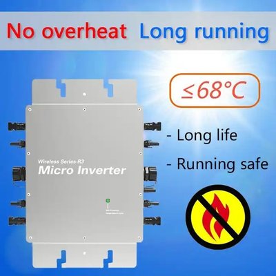 Micro Inverter Solar 2400W Ip65 Waterproof Wifi Monitoring Pv Micro Inverter Micro Inverter Solar Grid Tie Microinverter