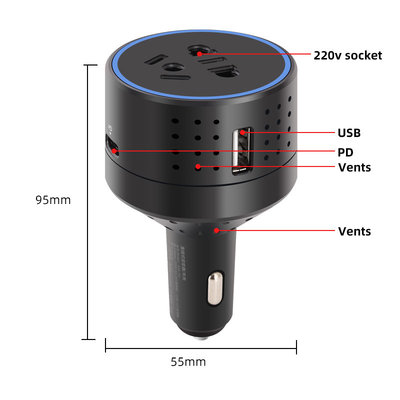 Car Power Inverter 150W Dc12V 24V To Ac 220V Mini Car Inverter Portable Power Inverter For Laptop Or Car Use