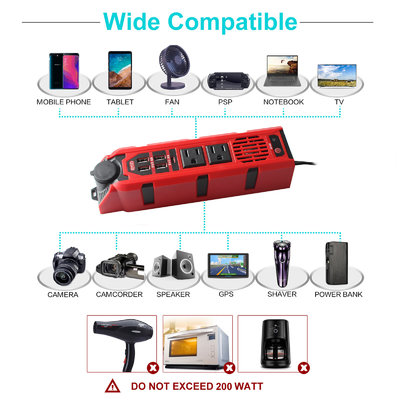 Hot-Sale Dc 12V To Ac 110V 200W Solar Inverter Hybrid Inverters & Converters Solar Car Inverter