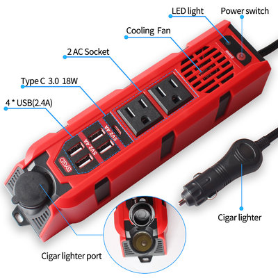Hot-Sale Dc 12V To Ac 110V 200W Solar Inverter Hybrid Inverters & Converters Solar Car Inverter