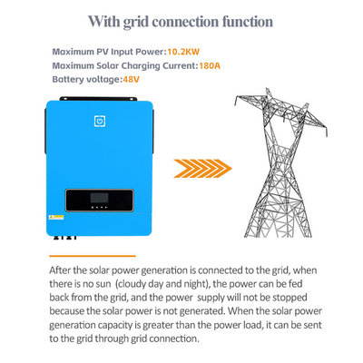 8KW 10KW Solar Hybrid Inverter Mppt Inverter Solar 8200 Watt Pure Sine Wave Hybrid Solar Inverter