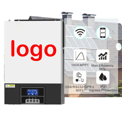 Customizable Logo Hybrid Solar Inverter Hybrid 5.5Kw Mppt Off Grid Pure Sine Wave Mpp Solar Inverter