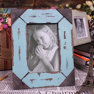 China Shabby wood desktop home decoration picture photo frame supplier