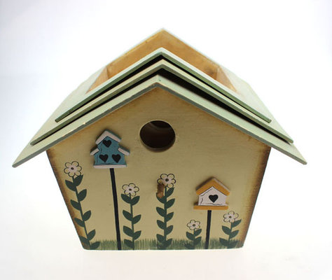 China Wooden bird small house handicraft garden and hausehold decoration supplier