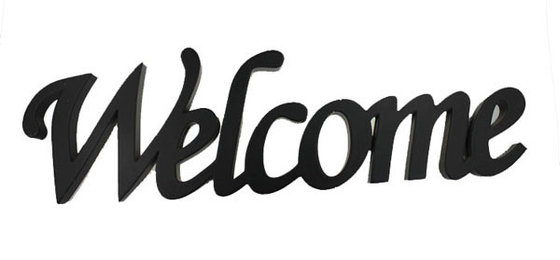 China "Welcome" letter wood plaque hausehold decoration supplier