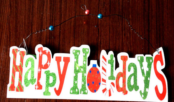 China Wooden wall hanging "Happy holiday"  wooden plaque supplier