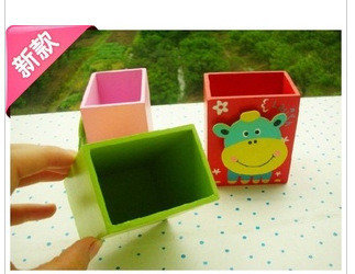 China Lovely cartoon wooden pen holder pen case supplier