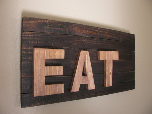 China Wooden wall haning signs Letter Sign Eat Sign Wood Sign Home Decor Wall Decor Wall Art supplier