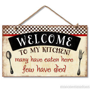 China Wooden wall hanging signs Wood plaque sign WELCOME TO KITCHEN supplier