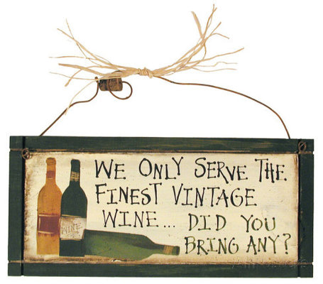 China Wooden wall hanging signs We Only Serve the Finest Vintage Wine Wood Sign wall plaque supplier