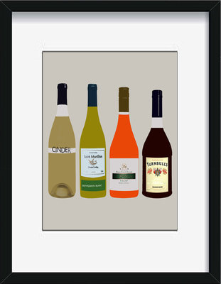 China 16inch pine wood photo frame picture frame with matboard and bottle pictures supplier
