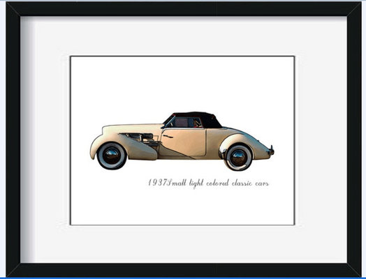 China Wall decoration hanging car picture painting wooden frame fashion gift home decoration supplier