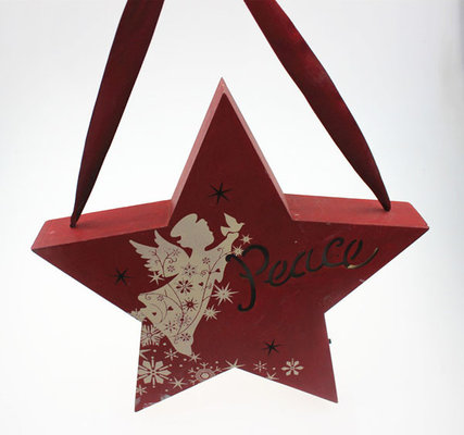 MDF star wood star wall art decoration use unique star plaque supplier