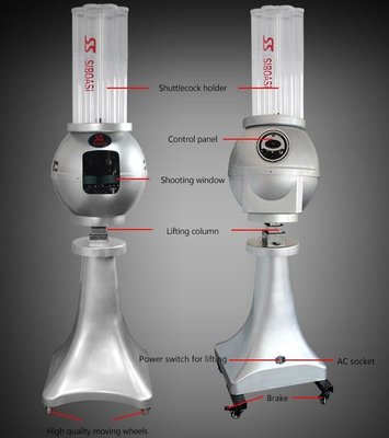 SMALL INTELLIGENT FULL FUNCTION BADMINTON MACHINE ROBOT WITH REMOTE CONTROL Y9000