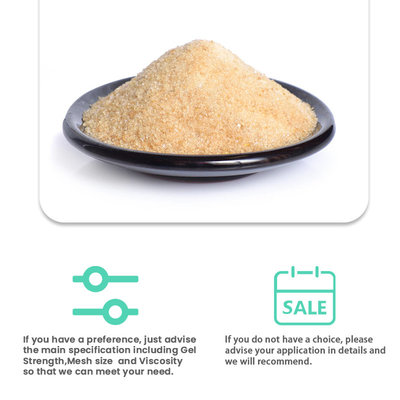 High Transparency Edible Gelatin 180 Bloom Powder  Light Yellow Color 80-300bloom food grade