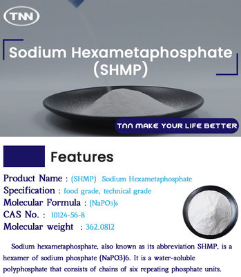 Cas 10124-56-8 Polyphosphates , SHMP Sodium Hexametaphosphate For Food