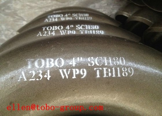 TOBO STEEL Group S/40S (9.53mm) 90 Degree 15Mo3 Mitered Elbow clad with 317L