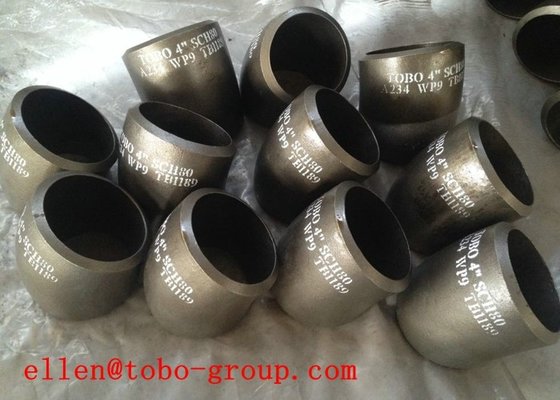 TOBO STEEL Group S/40S (9.53mm) 90 Degree 15Mo3 Mitered Elbow clad with 317L