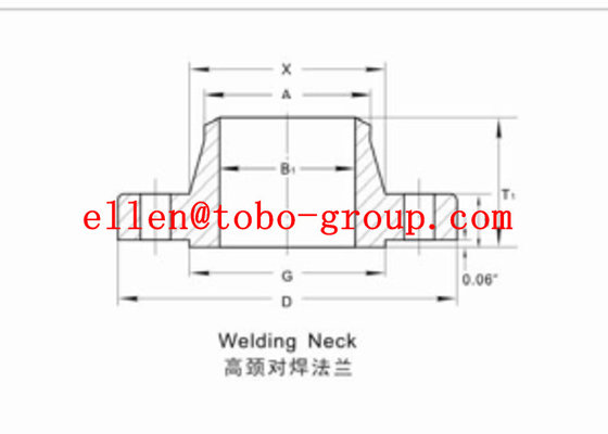 TOBO STEEL Group ASME B16.47 Series B Class 600 Weld Neck Flanges  ASTM A182 Size: 1/2"  - 60"