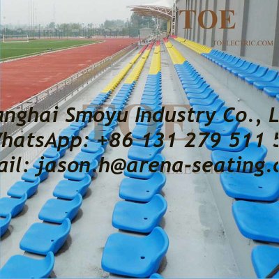 floor mounted plastic seats with aluminium stand metal bracket soccer stadium chairs