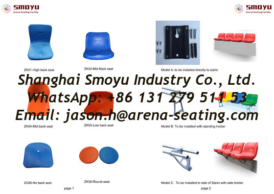 Indoor outdoor High middle low bracket plastic seat soccer stadium chairs