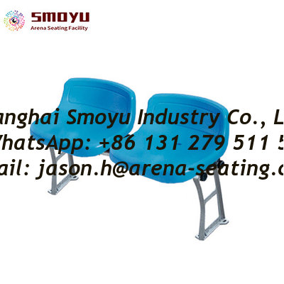 High Density HDPE Outdoor Stadium Seating Blue Round Tripod Blow Bleacher Seating