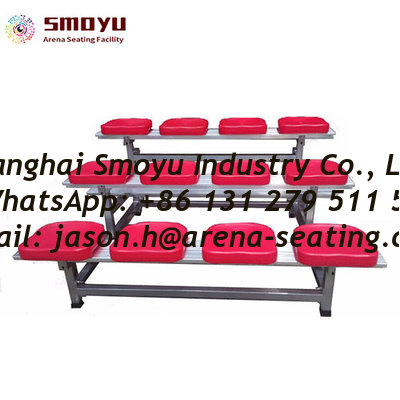 Indoor outdoor plastic seat soccer stadium chairs with matel stand leg aliumnium