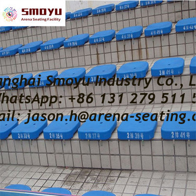 Indoor outdoor plastic seat soccer stadium chairs with matel stand leg aliumnium