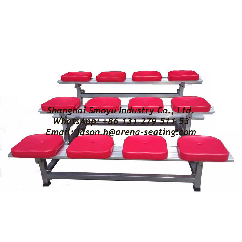 Outdoor anti aging 3 Row Portable Bleachers Grandstand Retractable Bleacher Seating