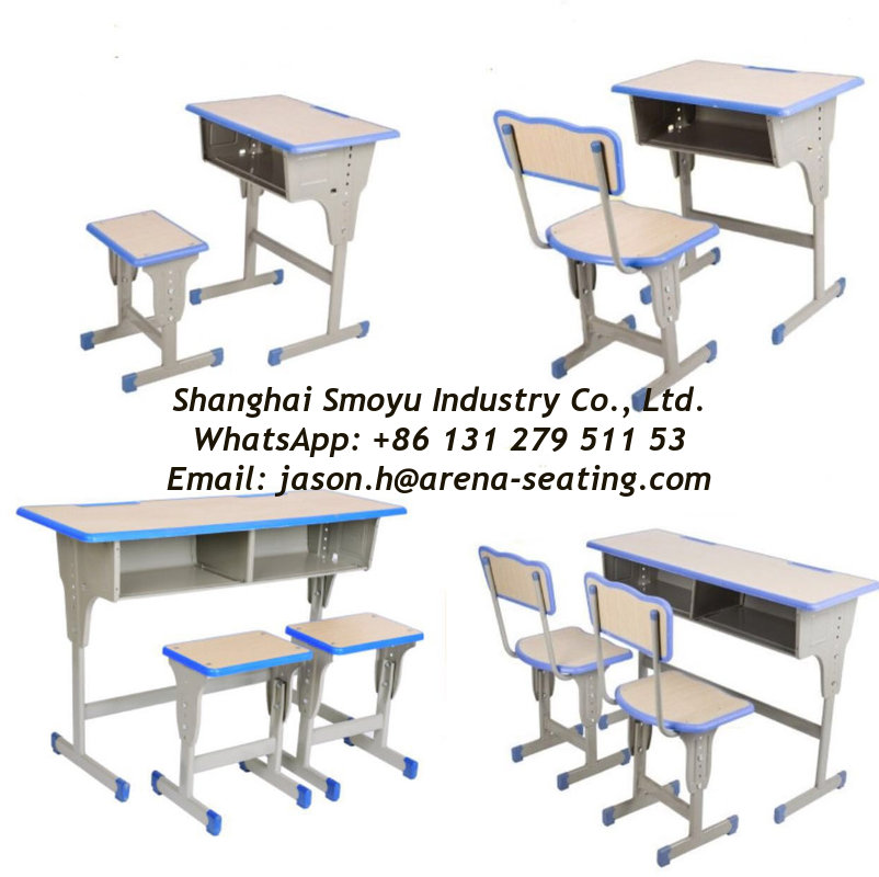 Wooden College Table and Chair Student Modern Classroom Furniture Set Environmental School Library Furniture
